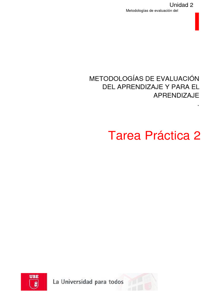 Tarea Práctica 2 (1) | PDF | Evaluación | Aprendizaje