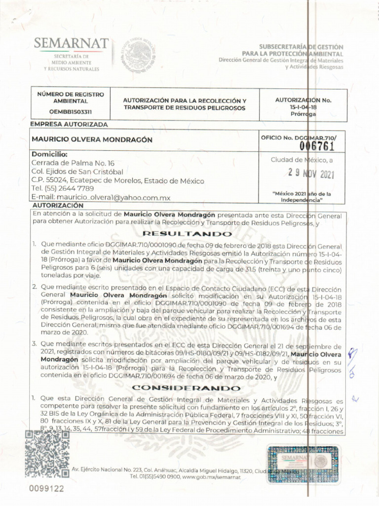 Autorizaciones Semarnat 2021 | PDF