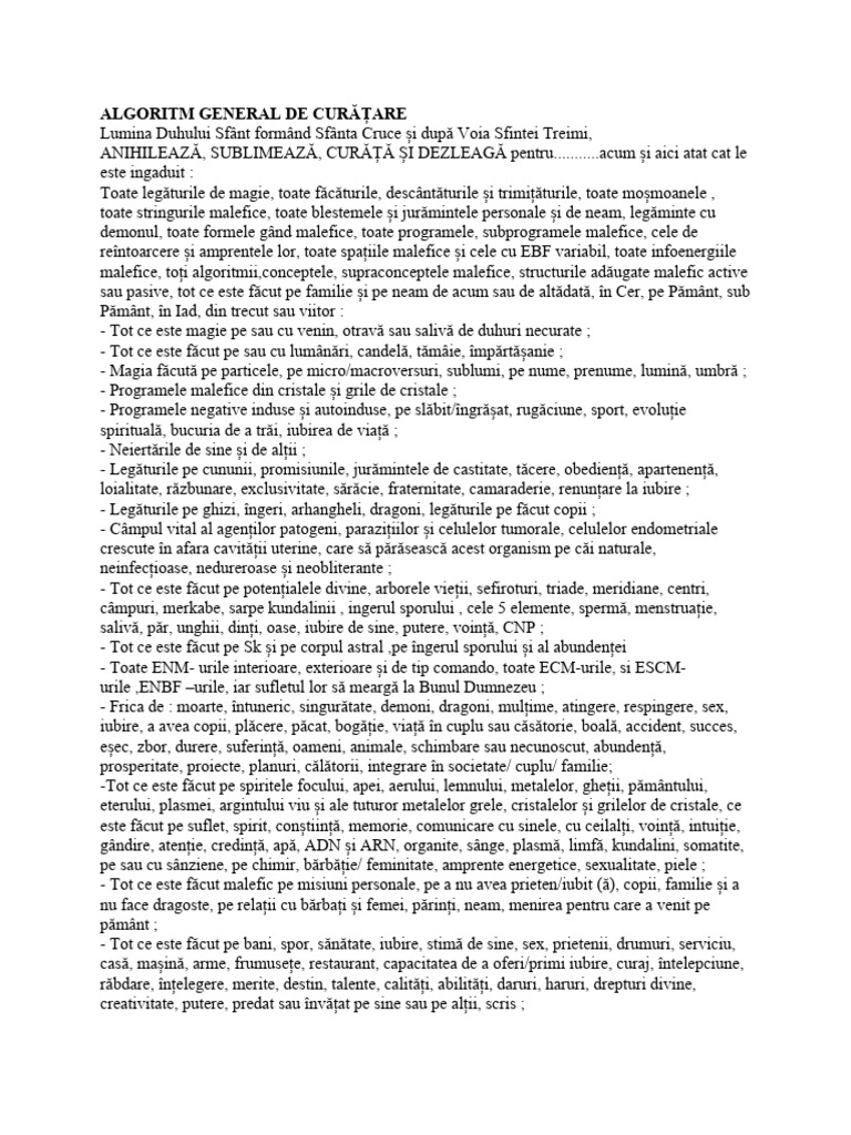 Algoritm General de Curățare | PDF