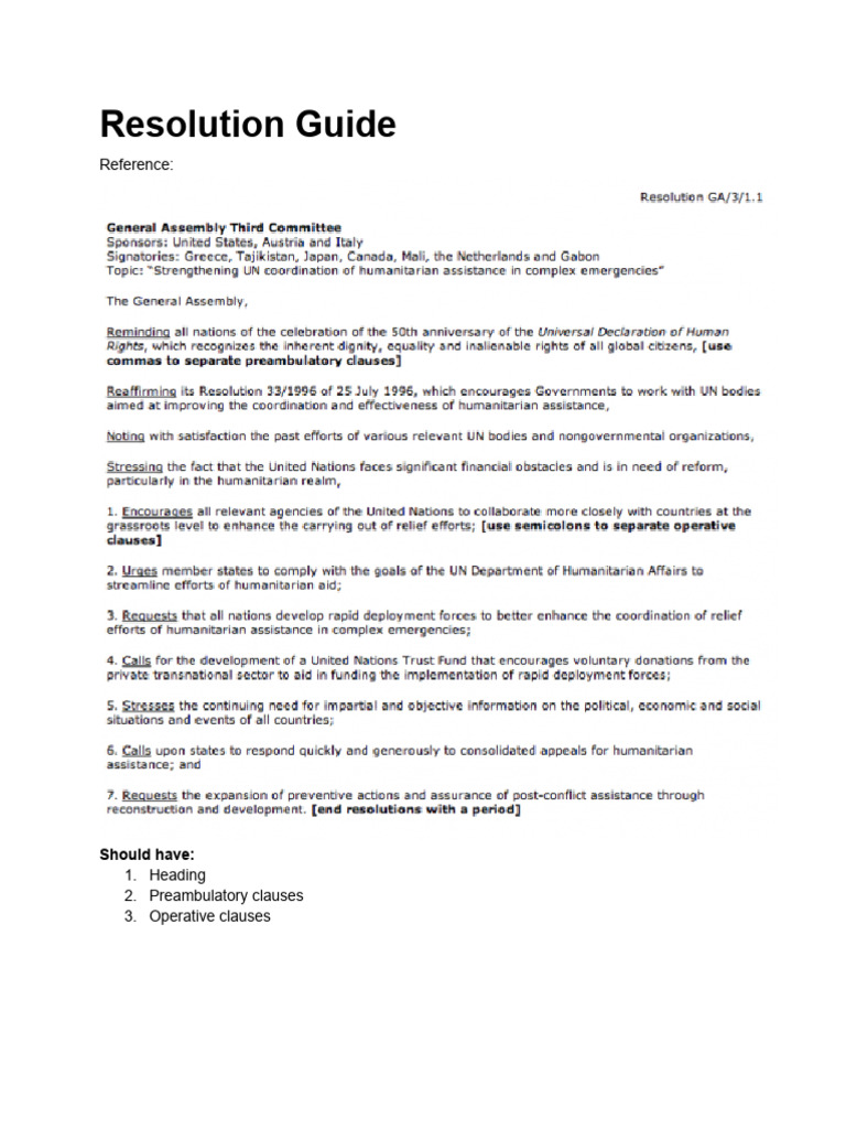 Resolution Guide | PDF