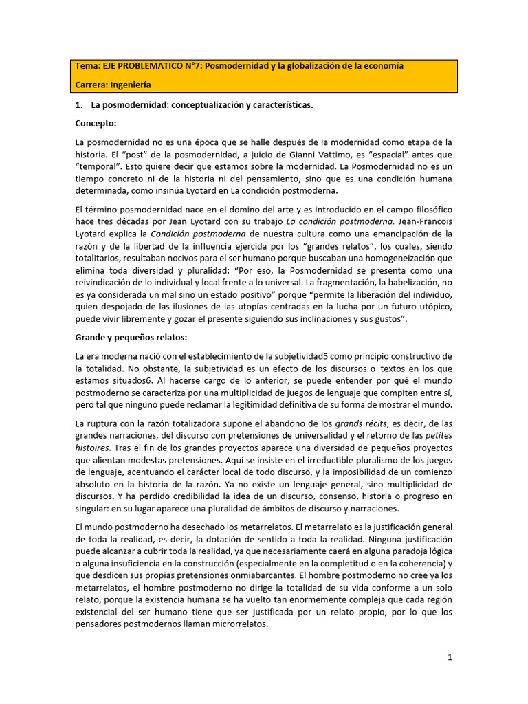 Eje N°7-Tipos de Sociedades y Globalización. | PDF | Globalización ...