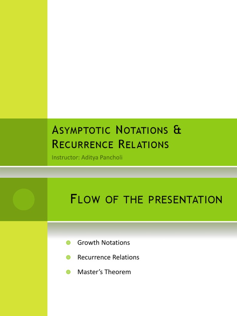 Asymptotic Notations & Recurrence Relations | PDF | Analysis | Theoretical Computer Science