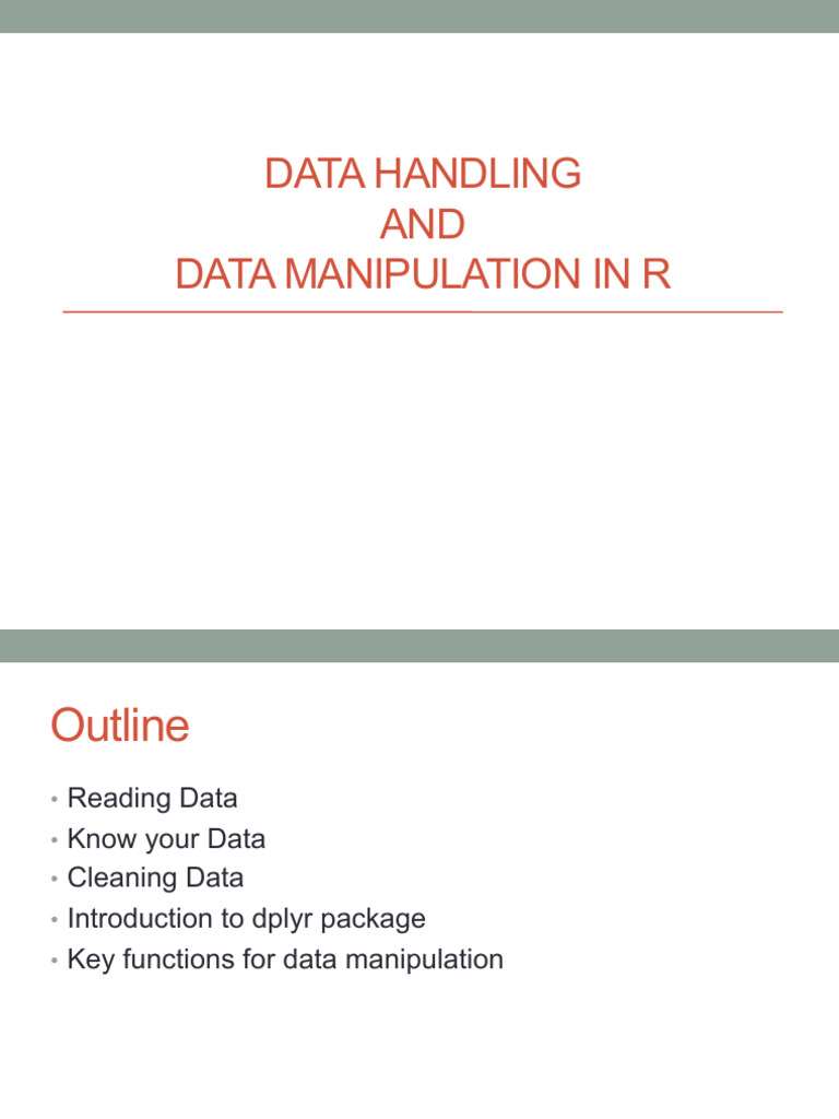 Data Handling and Manipulation | PDF | Applied Mathematics | Statistical Theory