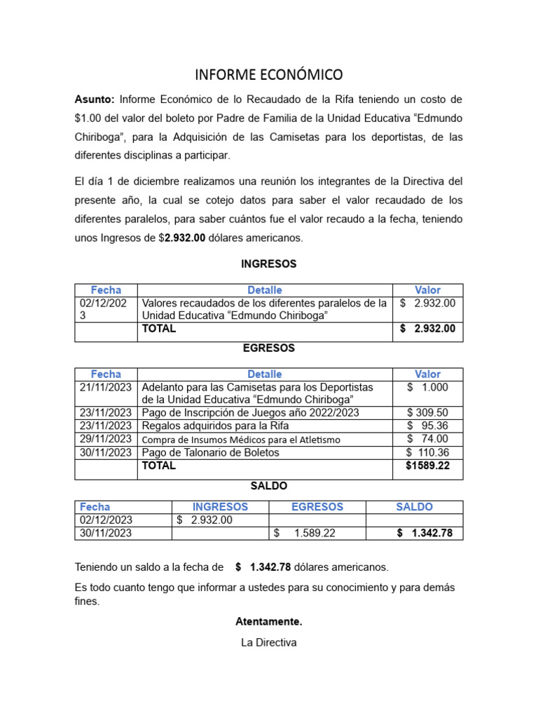 Informe Económico | PDF