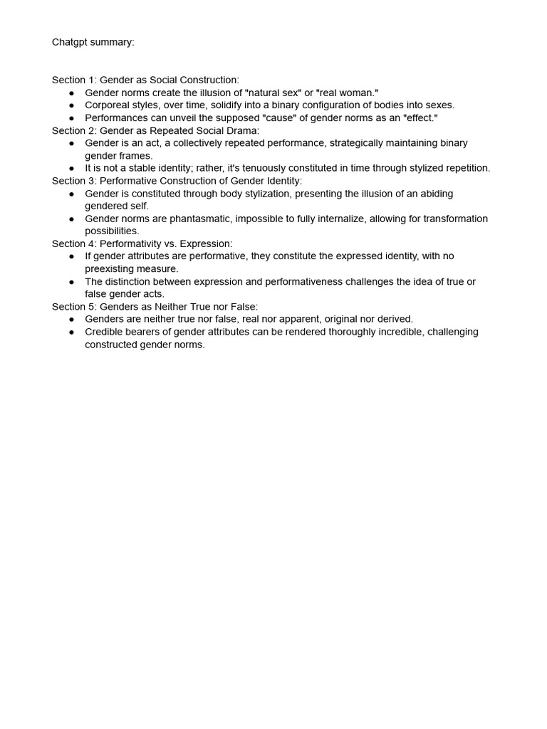 Judith Butler, Feminism and The Subversion of Identity | PDF