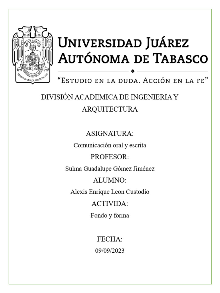 Fondo y Forma - Alexis Enrique Leon Custodio | PDF