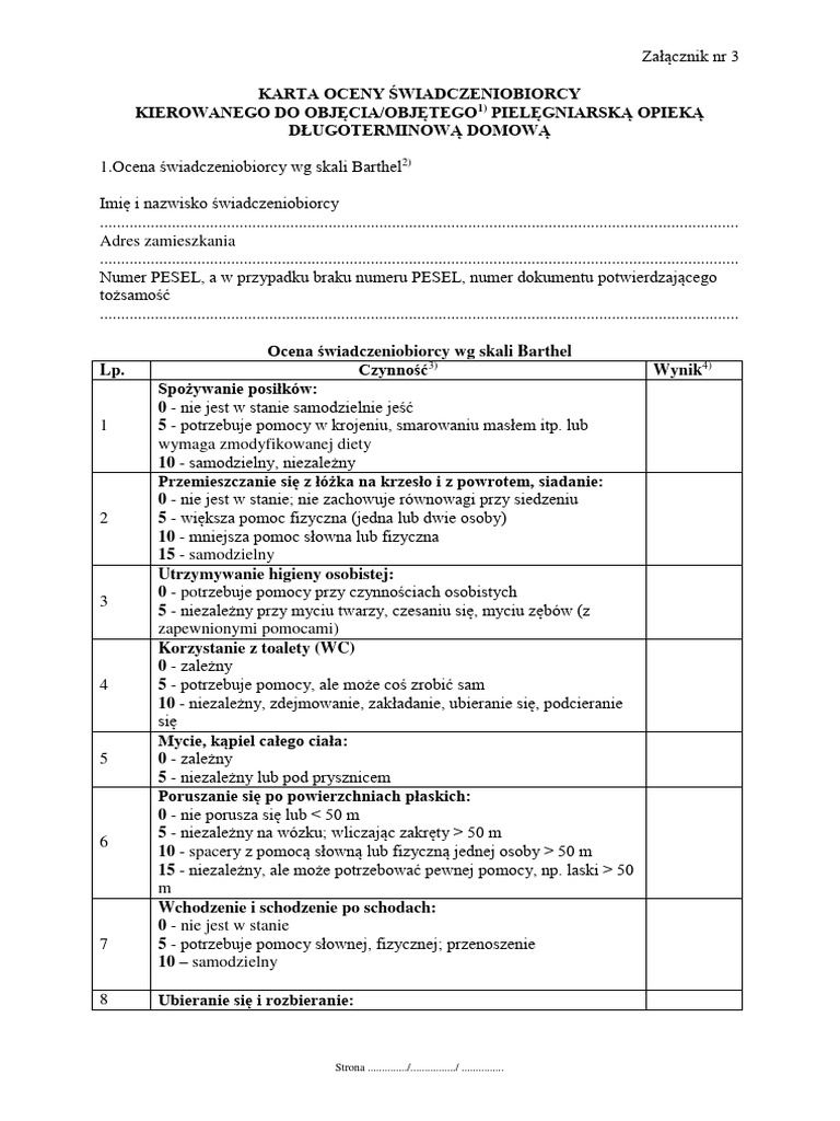 Barthel DOSKIEROWANIA | PDF