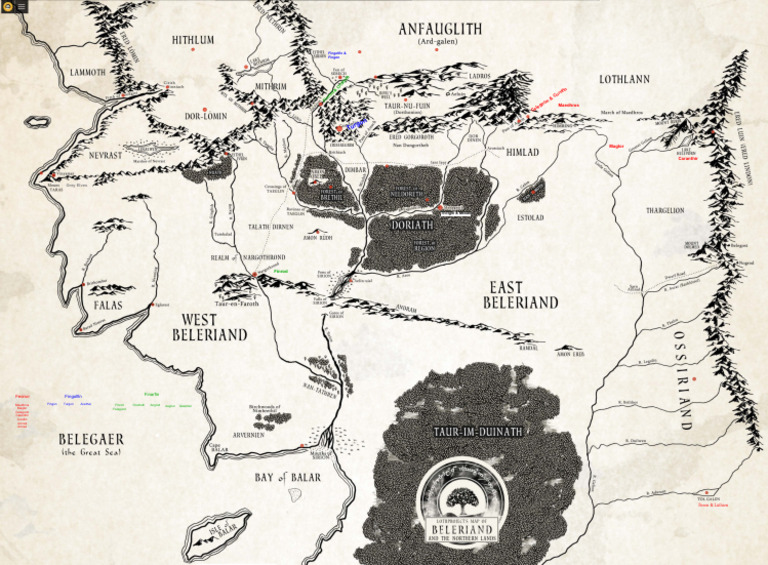 Beleriand Annotated | PDF | Middle Earth Races | English Fantasy Novels