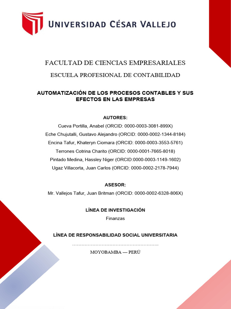 Infomr Academico Intro Contabilidad | PDF | Contabilidad | Business