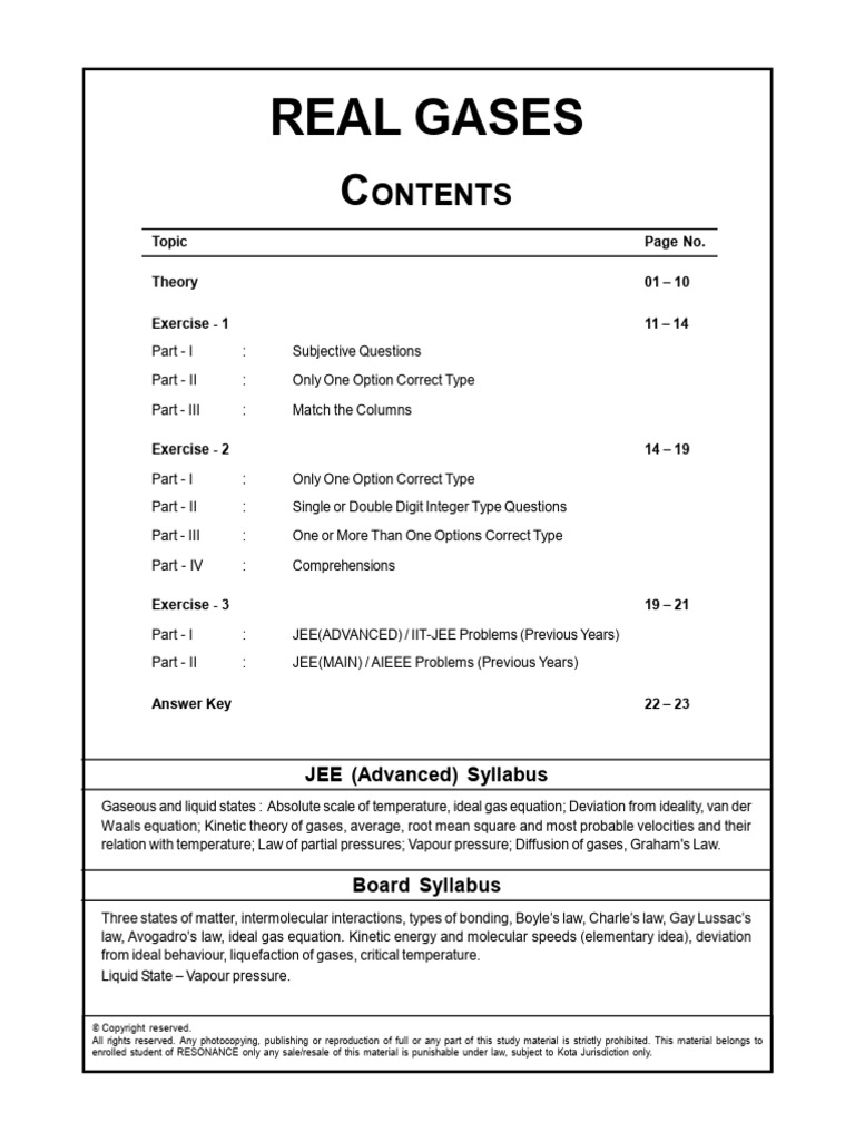 Real Gas | PDF | Gases | Pressure