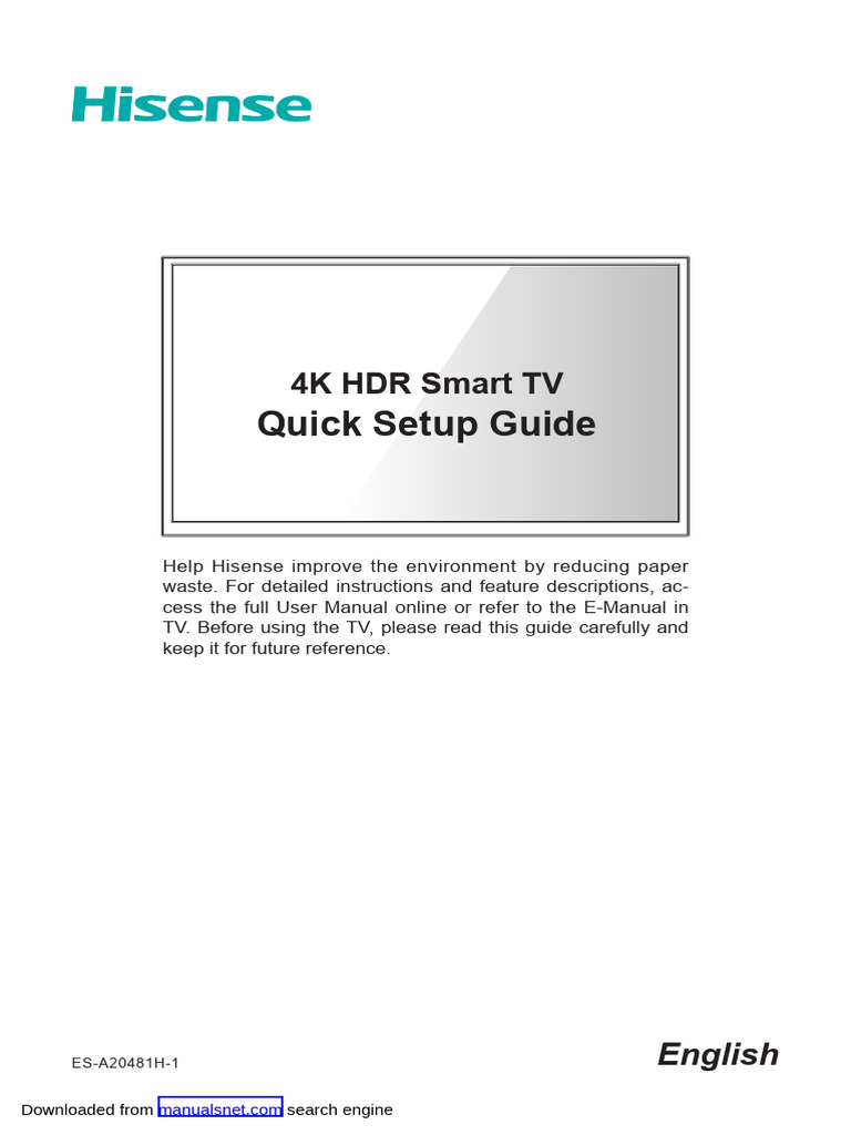 Hisense U7g 55u7g User Manual | PDF | Ip Address | Computer Network