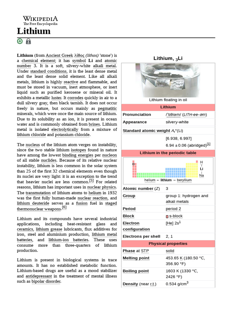 Lithium Pdf Lithium Isotope