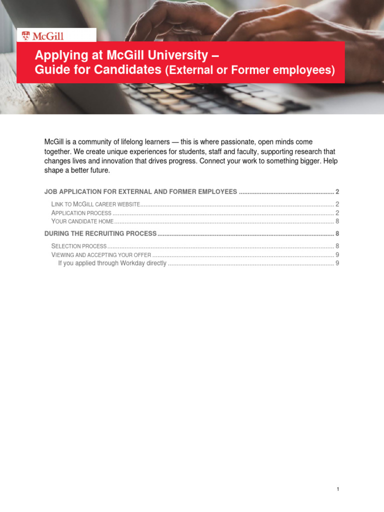 Apply at Mcgill University - Guide For External Candidates en | PDF
