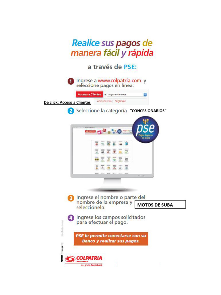 Instructivo PSE - Motos de Suba | PDF