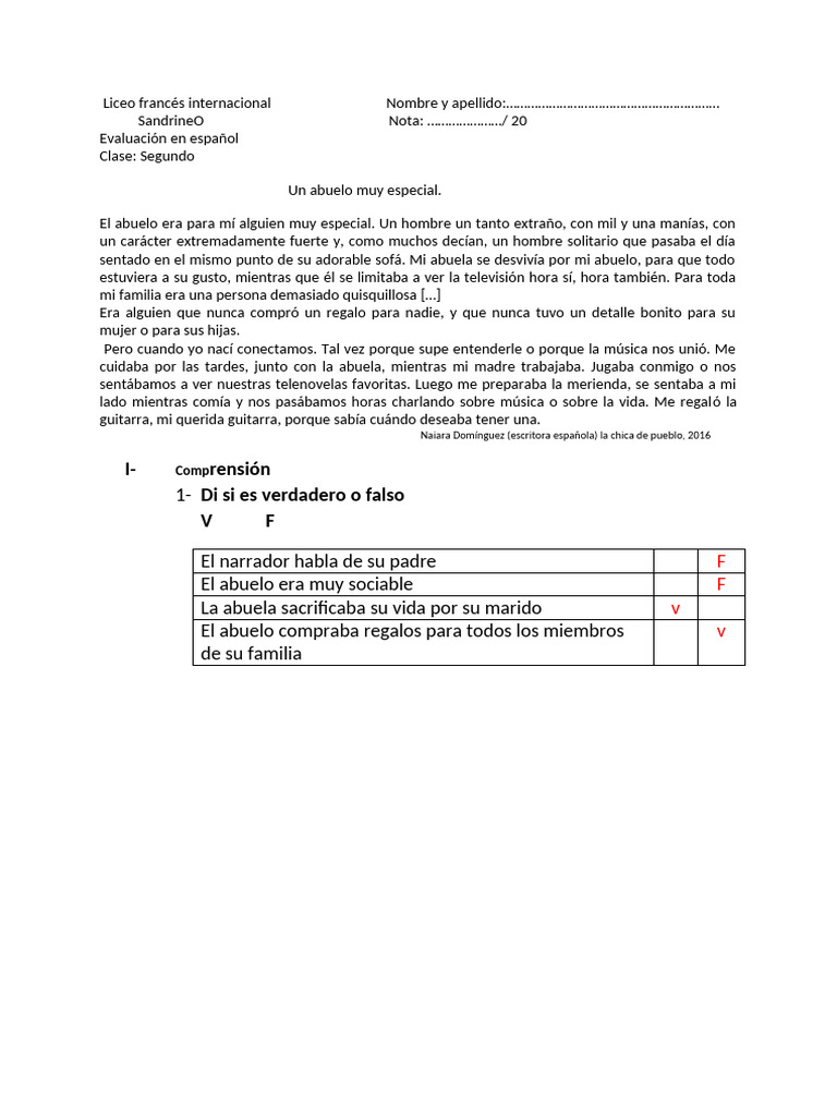 Evaluation Seconde | PDF