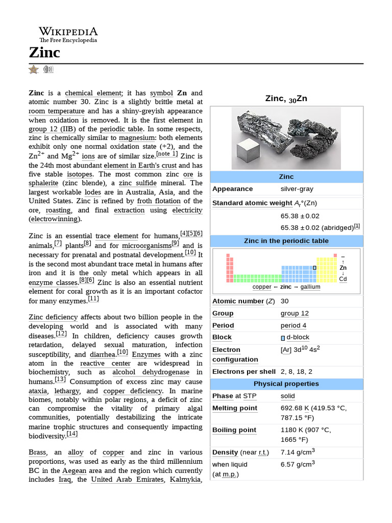 Zinc | PDF | Zinc | Anode