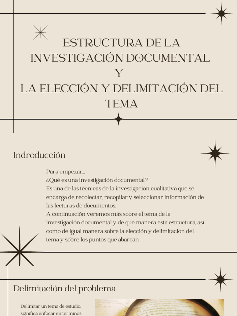 Estructura de La Investigacion Documental y La Eleccion y Delimitacion Del Tema-1 | PDF