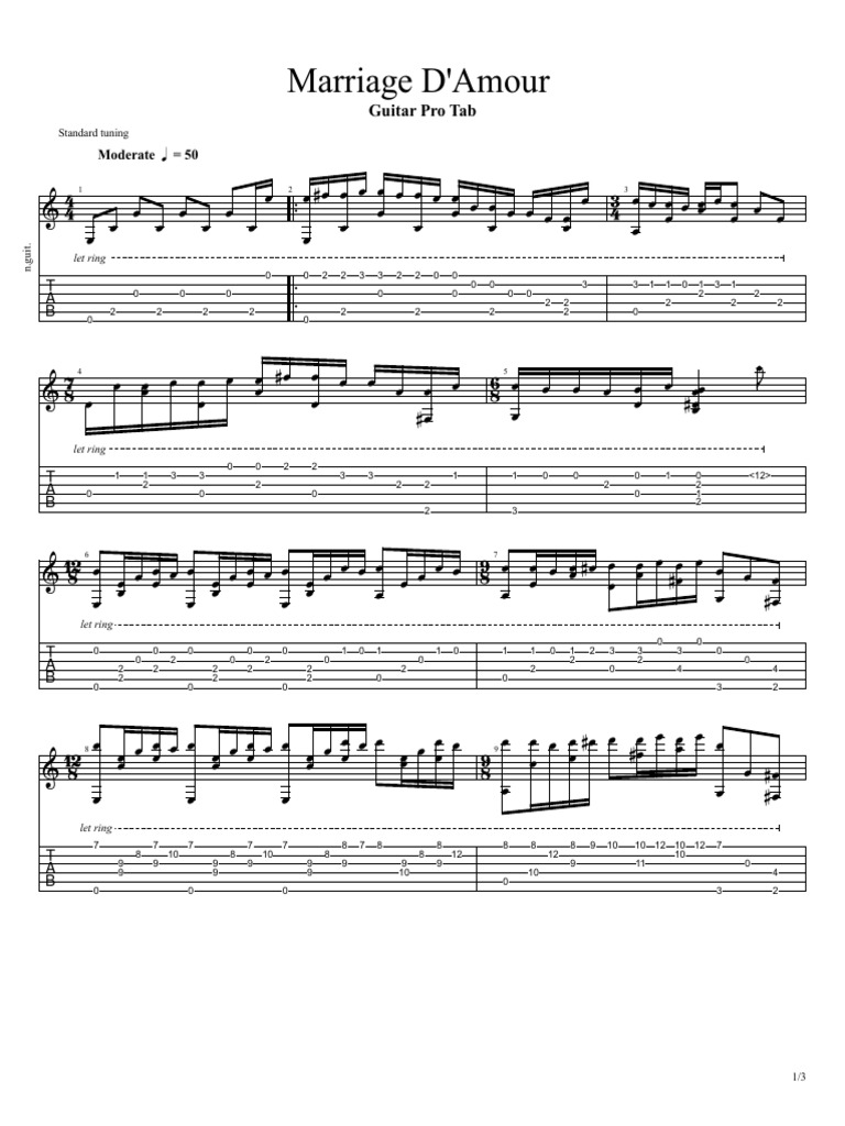Marriage D'Amour | PDF | Guitar Family Instruments