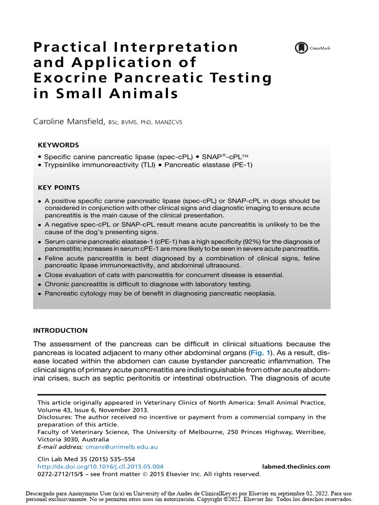 Practical Interpretation and Application of Exoc Rine Panc Rea Tic Tes ... Practical Interpretation and Application of Exoc Rine Panc Rea Tic Tes ...
