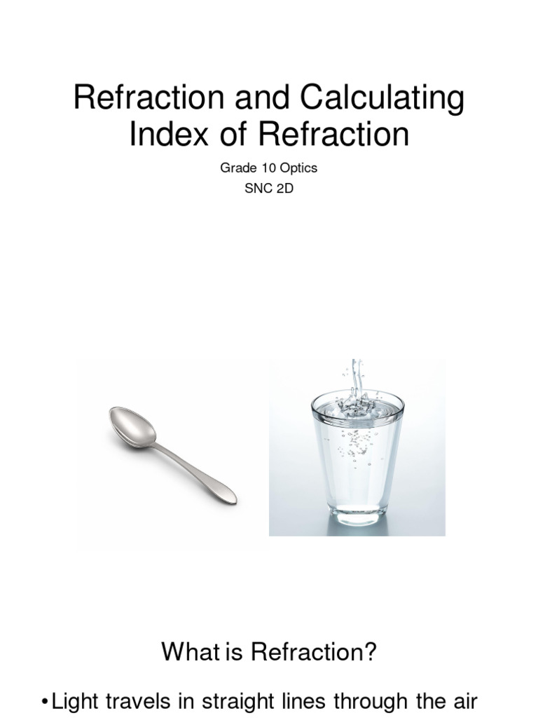 Refraction and Snell's Law | PDF | Refraction | Refractive Index