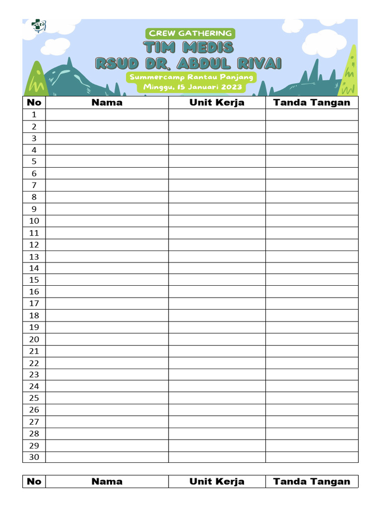 Absensi Gathering | PDF