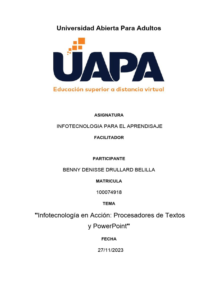 Tarea 3 Infotegnologia | PDF | Microsoft PowerPoint | Procesador de textos