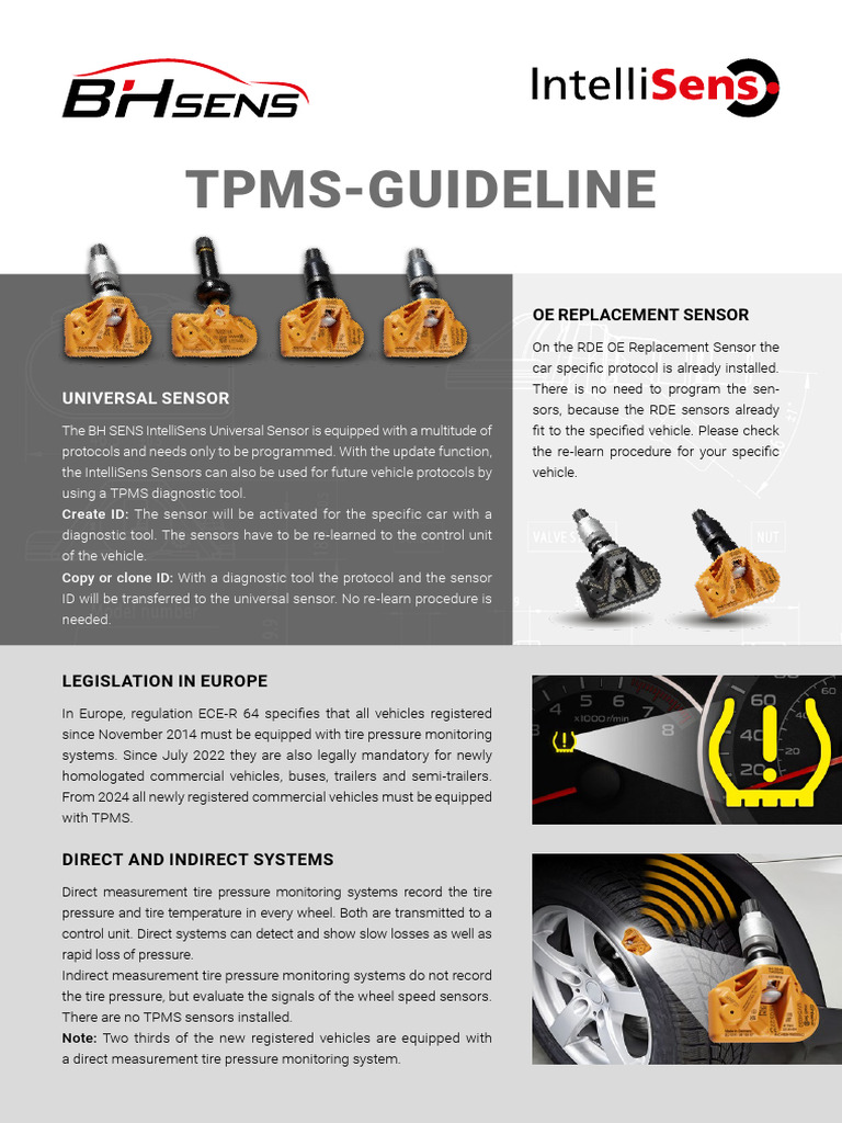 TPMS Sensor Guide for Technicians | PDF | Computing | Vehicle Technology