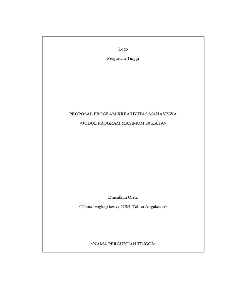 Template Proposal PKM PI 2022 | PDF