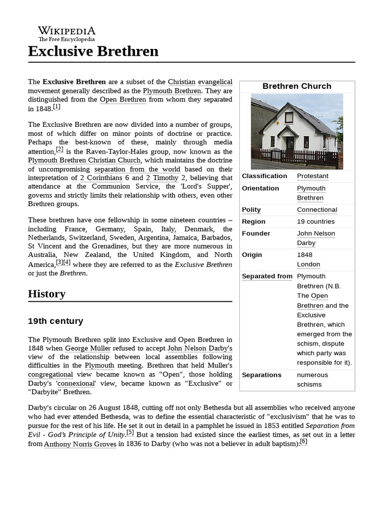 Exclusive_Brethren | PDF | Protestantism | Religious Organizations