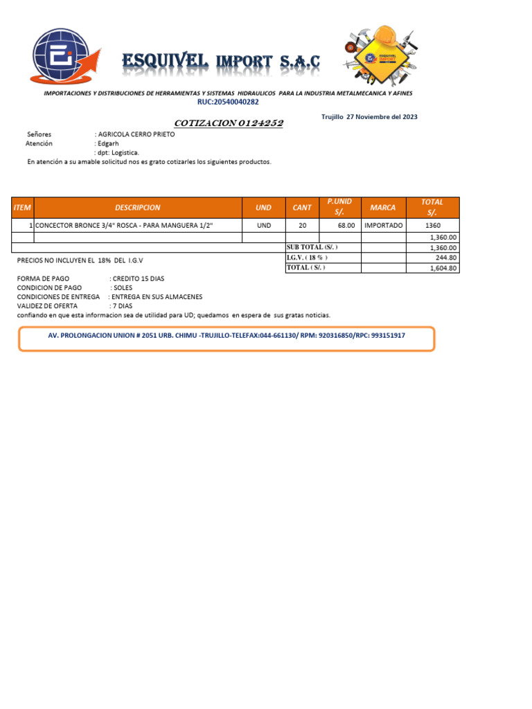 Agricola Cerro Prieto | PDF