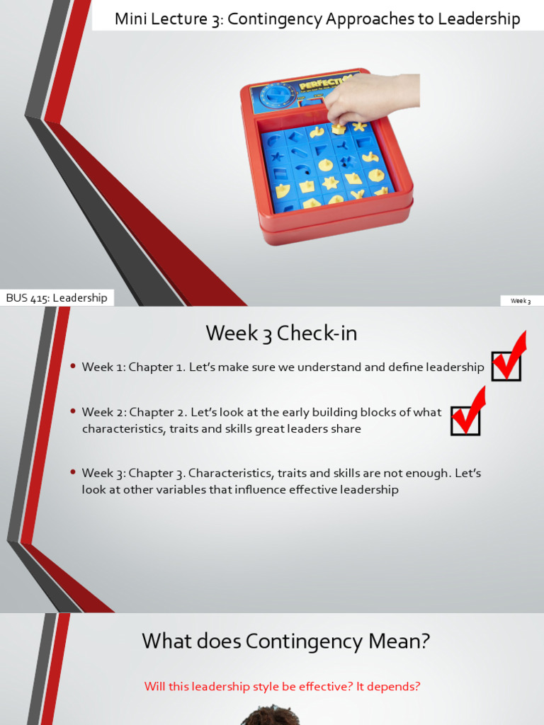 Lecture 3 Contingency Approaches To Leadership | PDF | Leadership ...