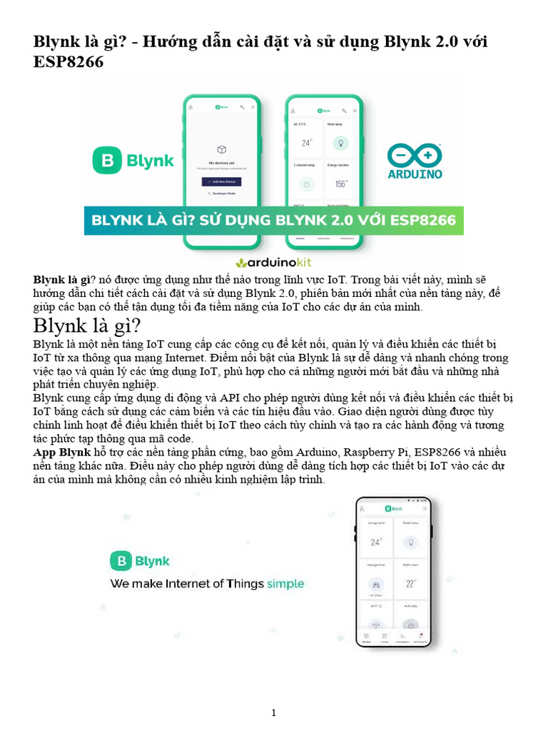 HDSD - Blynk Cloud | PDF