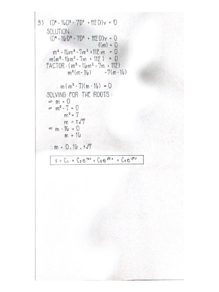 Differential Equation Problem Set Non Homogenous And Homogenous