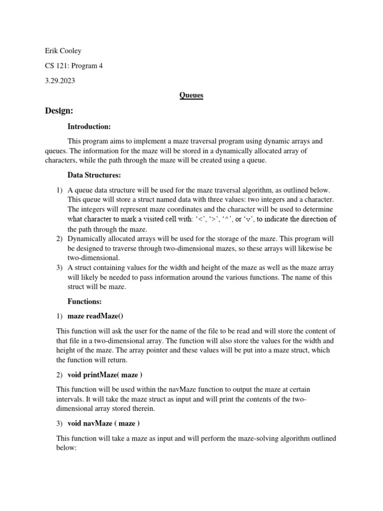 Program 4 Pdf Queue Abstract Data Type Computer Program 7083