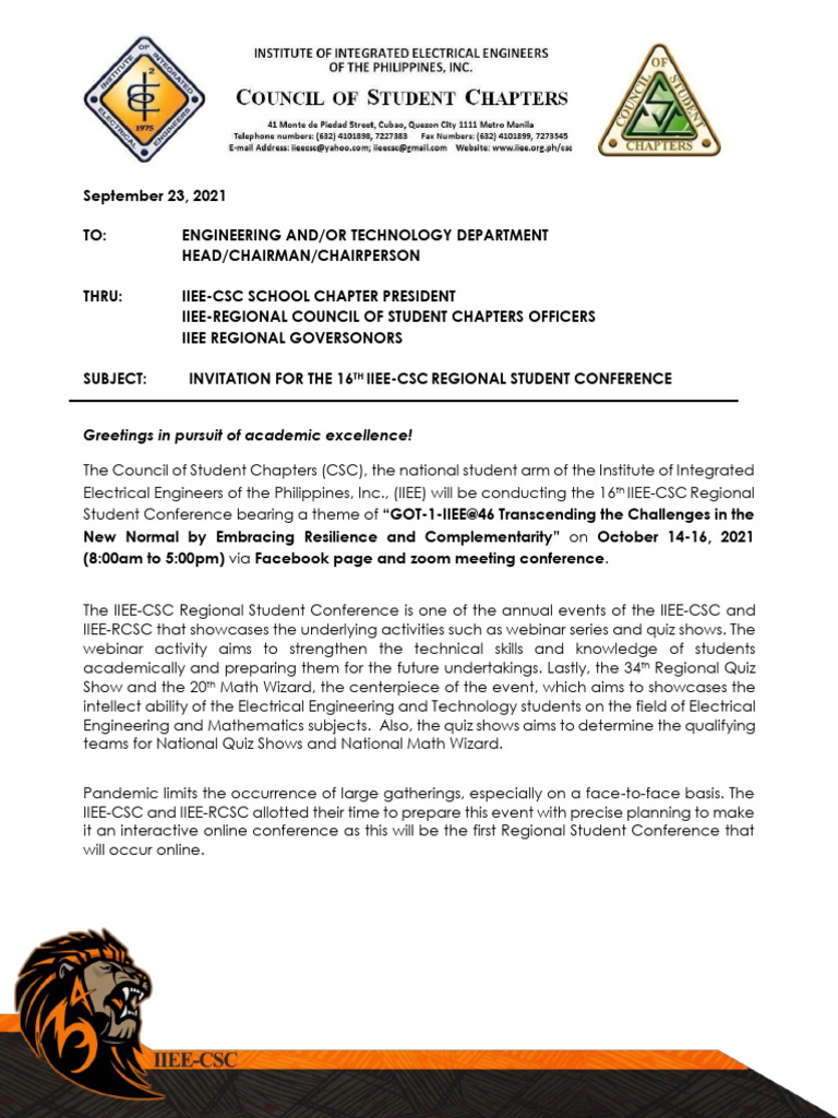 Invitation and Concept Papers RSCON.. | PDF | Multiple Choice | Question