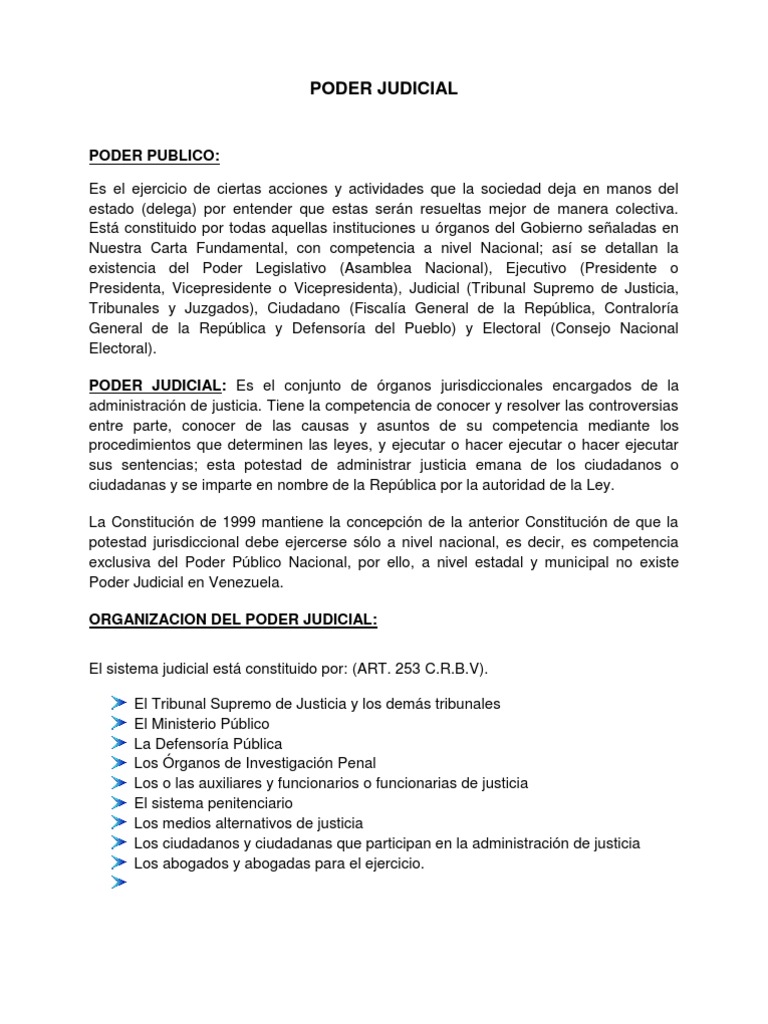 Poder Judicial | Venezuela | Jurisdicción