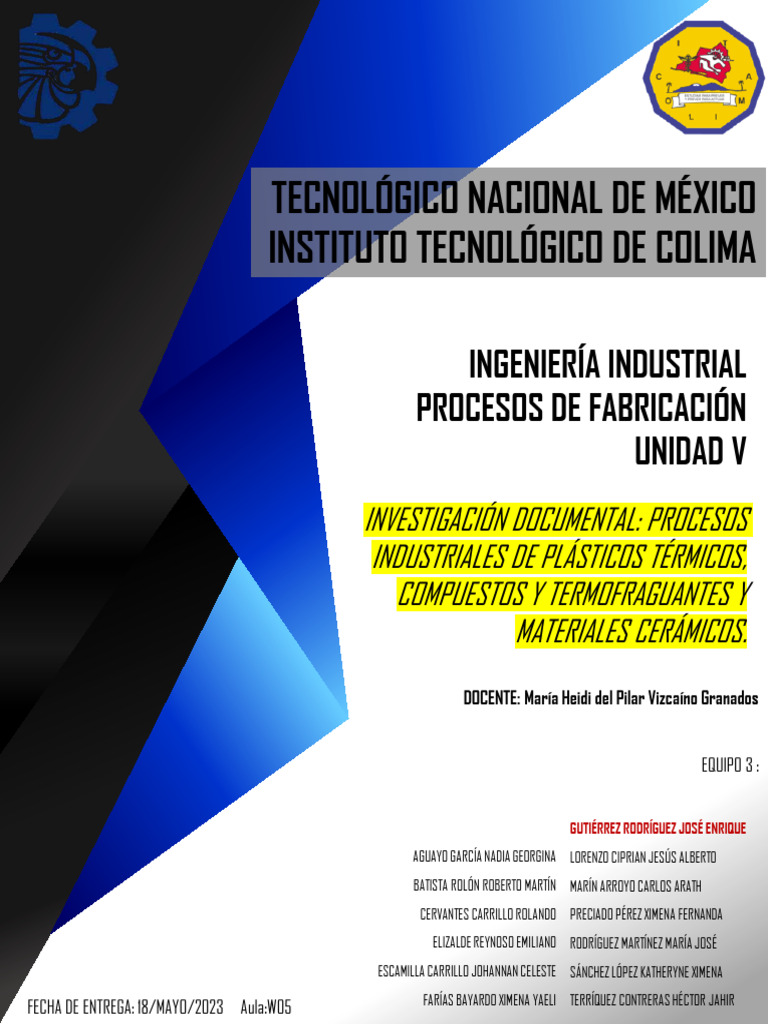 Inv Doc Eq 3 Unidad 5 | PDF | Sólido | El plastico