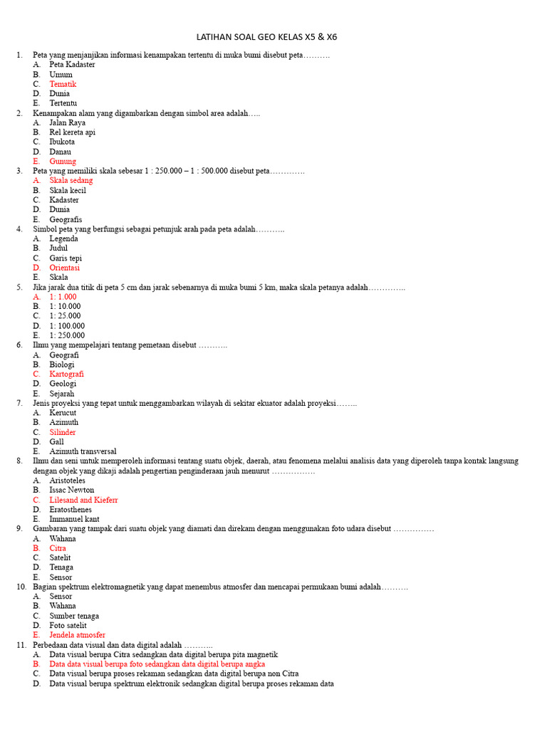 Latihan Soal Kelas X5&X6 | PDF | Sains & Matematika