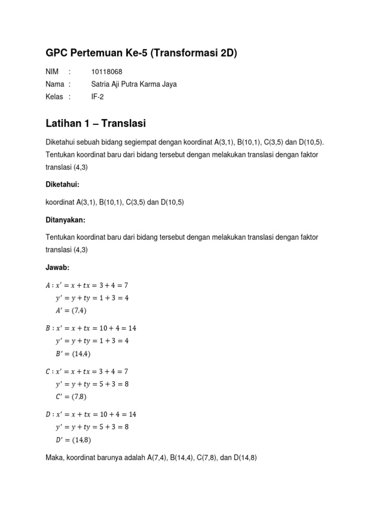 Transformasi 2D | PDF