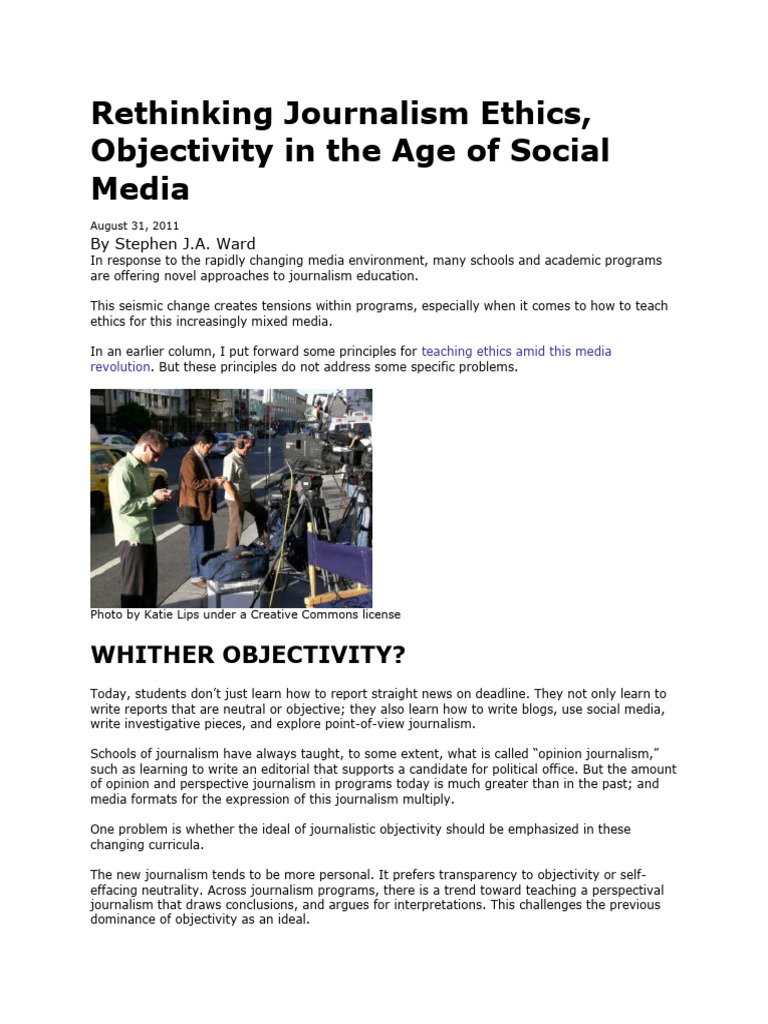 Rethinking Journalism Ethics Today | PDF | Journalism | Communication