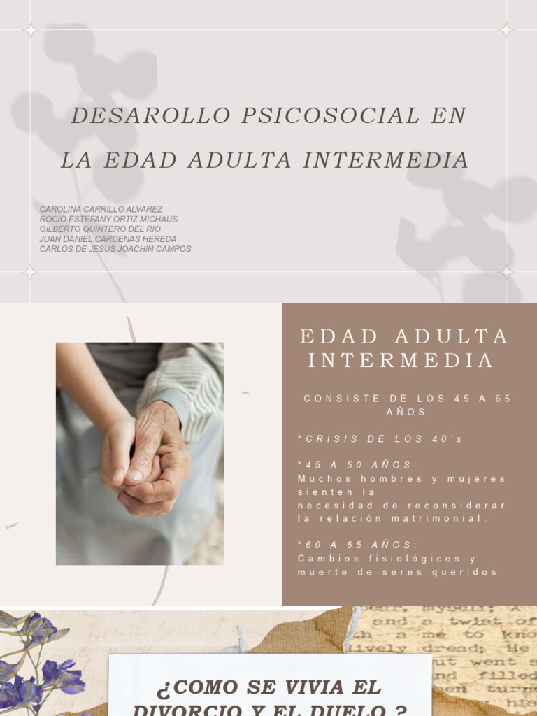 Desarollo Psicosocial en La Edad Adulta Intermedia | PDF | Envejecimiento | Las emociones