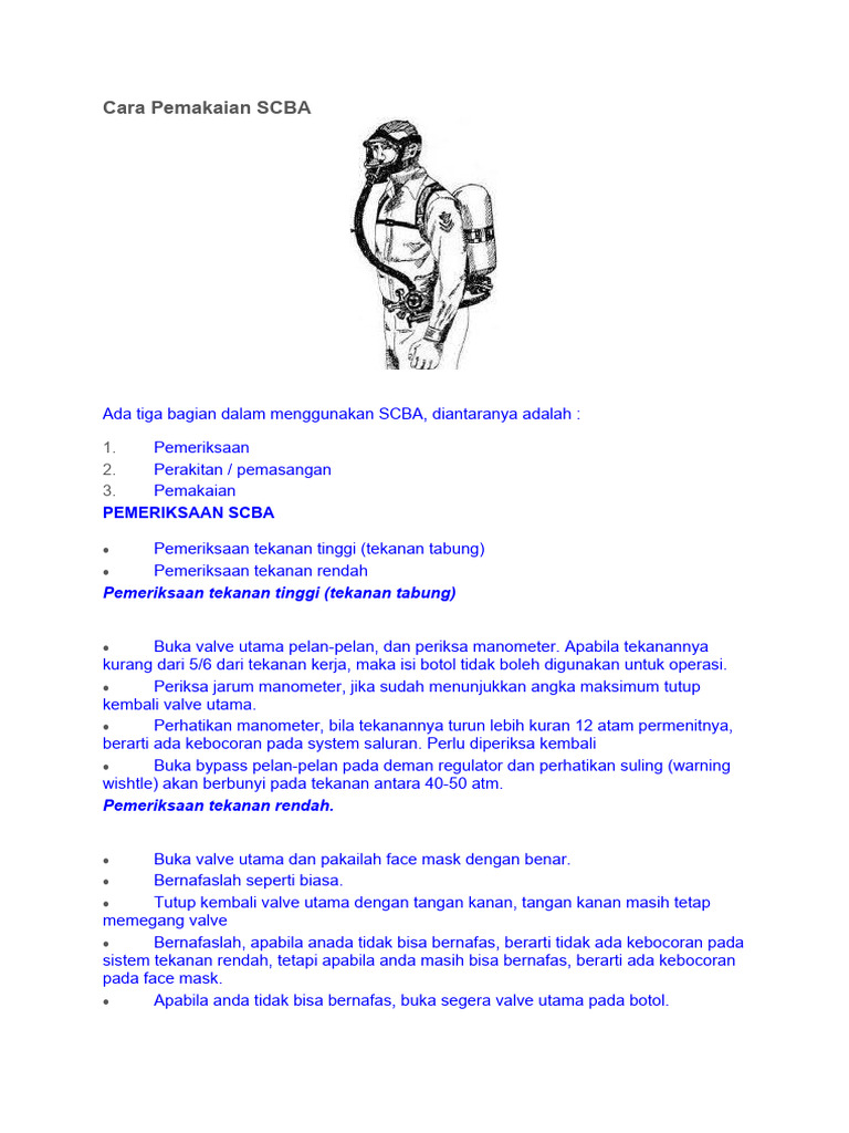 Cara Pemakaian SCBA | PDF | Kesehatan Holistik