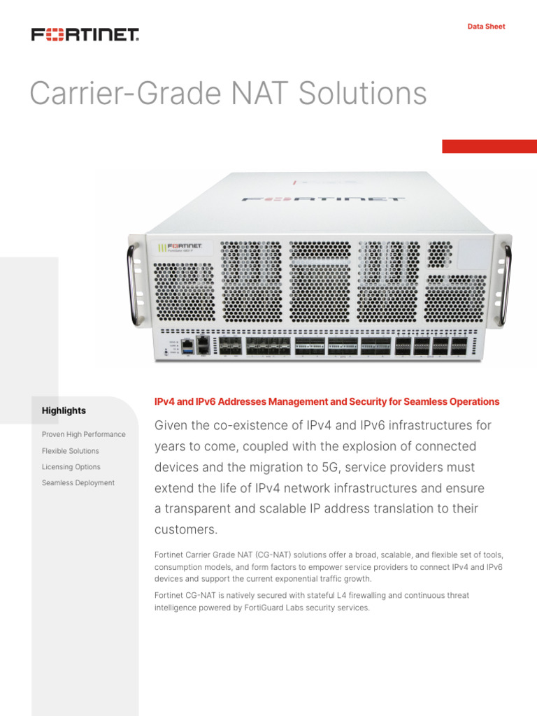 Fortinet Cgnat Solution2023 | PDF | Ip Address | Computer Science