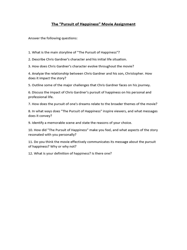"The Pursuit of Happiness: Movie Analysis" | PDF
