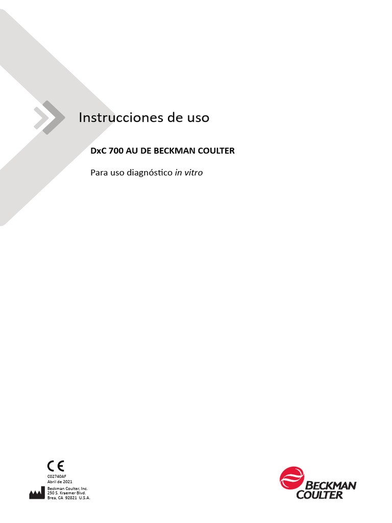 Instrucciones de uso DxC 700 | PDF | Software | Calibración