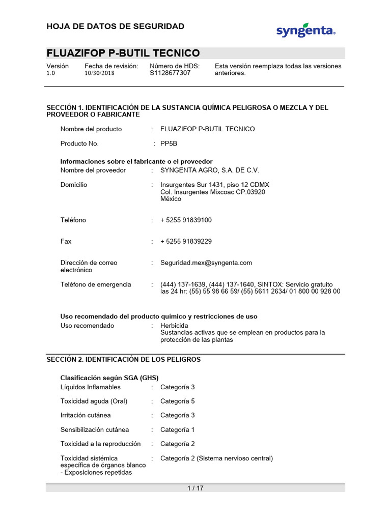 24 - Fluazifop-P-Butyl Técnico | PDF | Solvente | Toxicidad