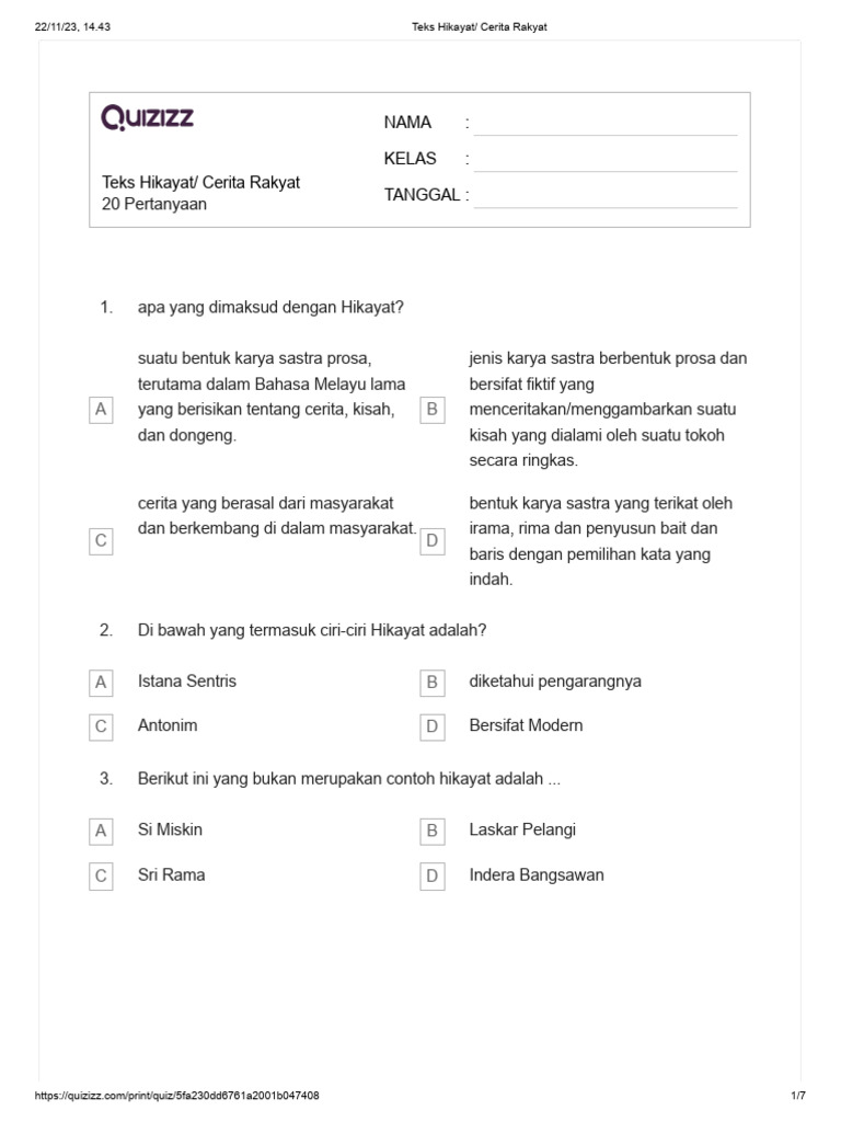 Teks Hikayat - Cerita Rakyat | PDF