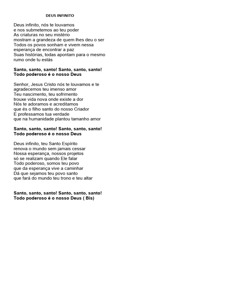 Letra Deus Infinito | PDF | Filosofia