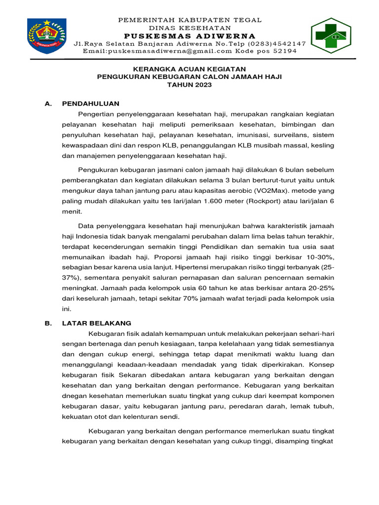Kak Kebugaran Haji 2023 | PDF
