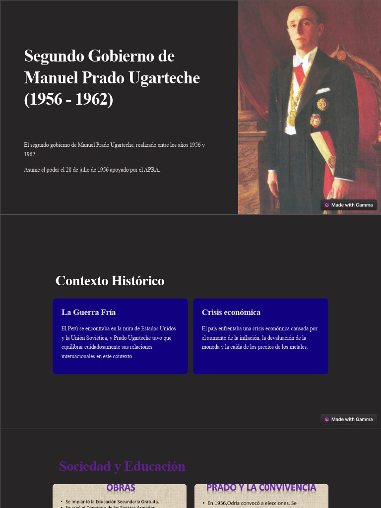 Segundo Gobierno de Manuel Prado Ugarteche 1956 1962 (2) | PDF